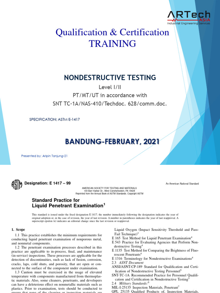 Astm E-1417-Pt | Download Free PDF | Nondestructive Testing | Materials