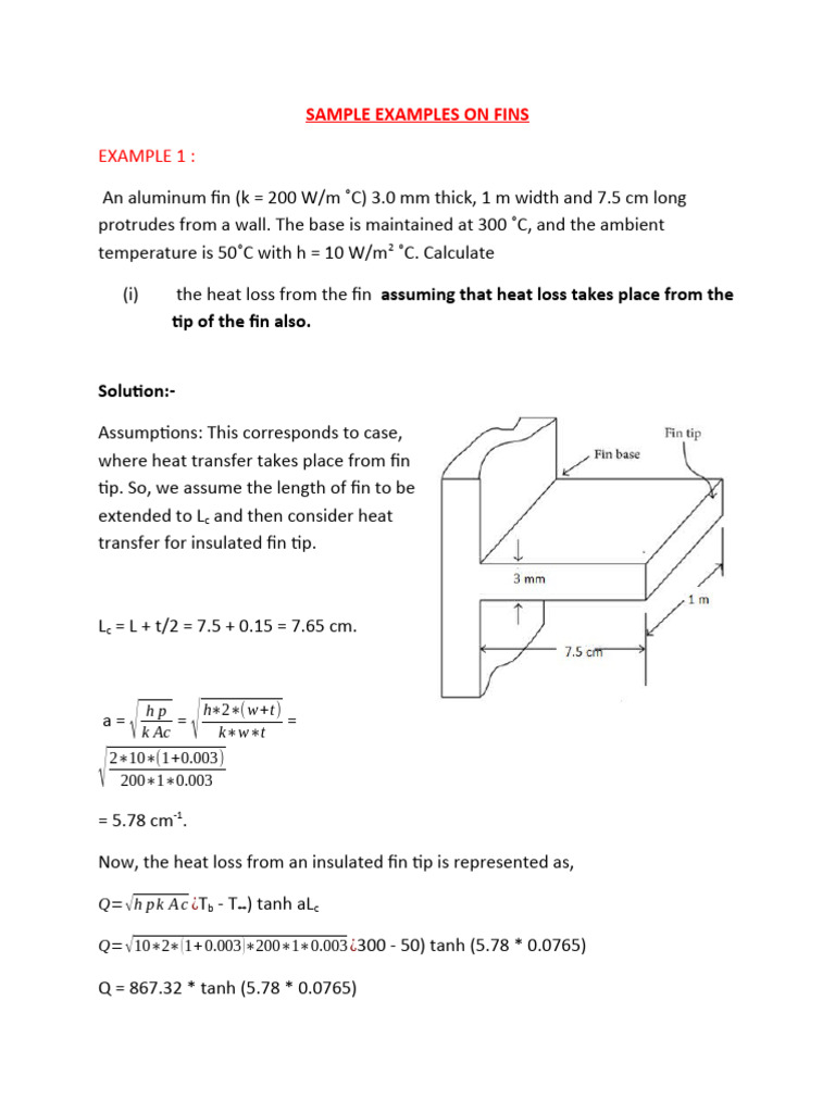 Week 7 Sample Examples On Fins | PDF