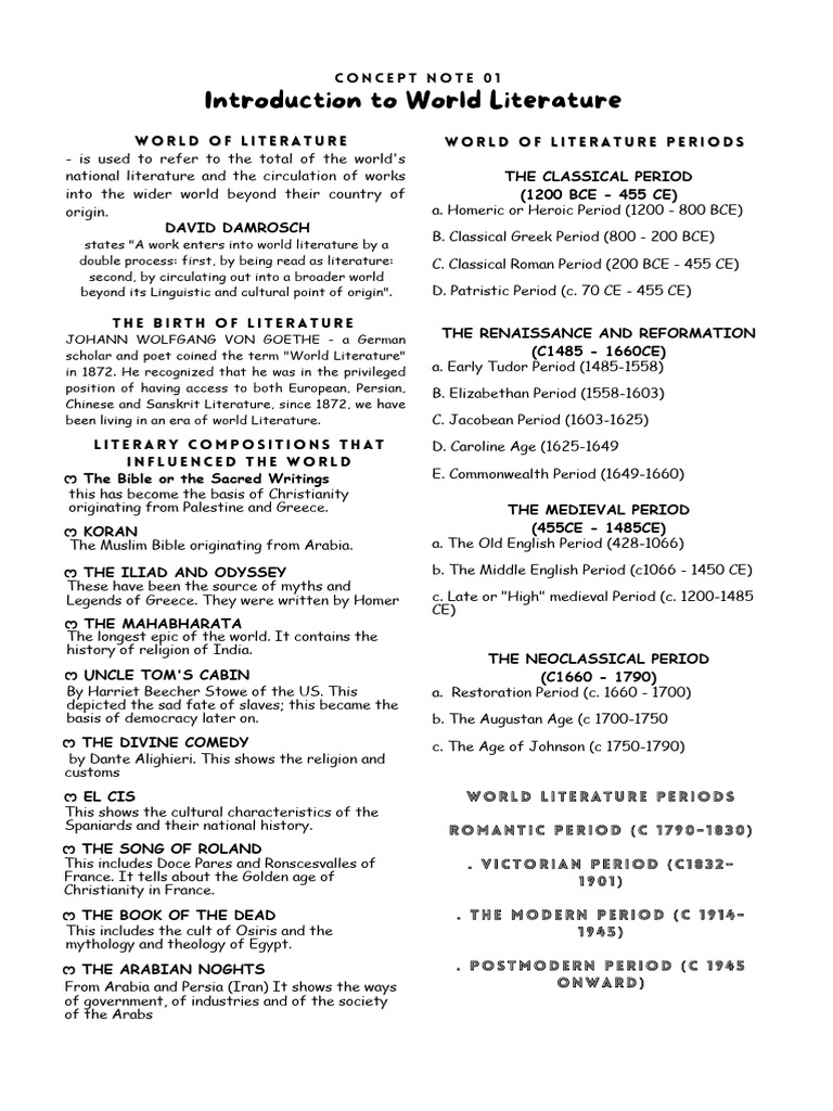 Introduction To World Literature | PDF | Virgil | Greek Mythology