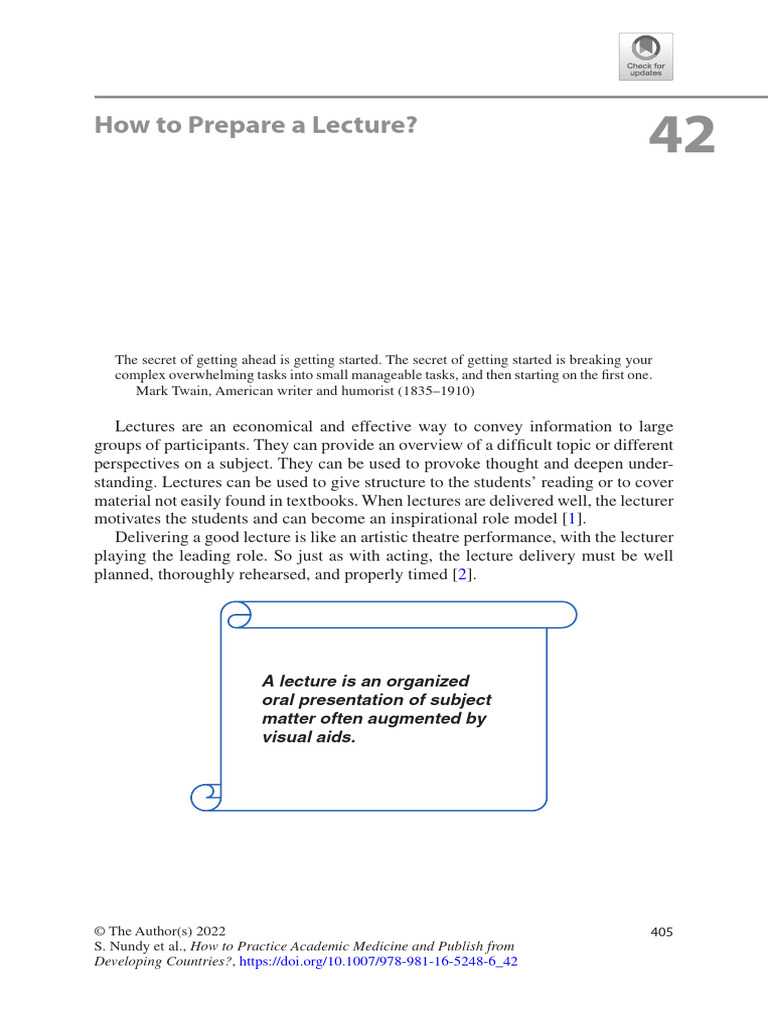 How To Prepare A Lecture | PDF | Lecture | Learning