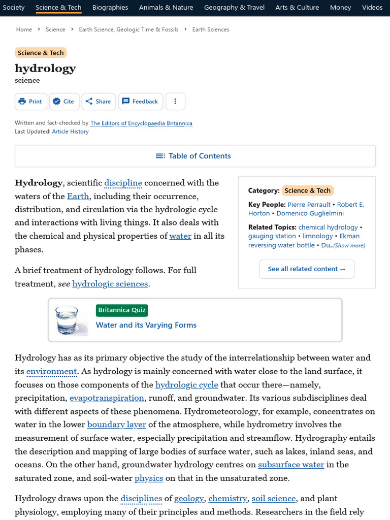 Hydrology - Groundwater, Surface Water & Water Cycle | PDF | Hydrology ...