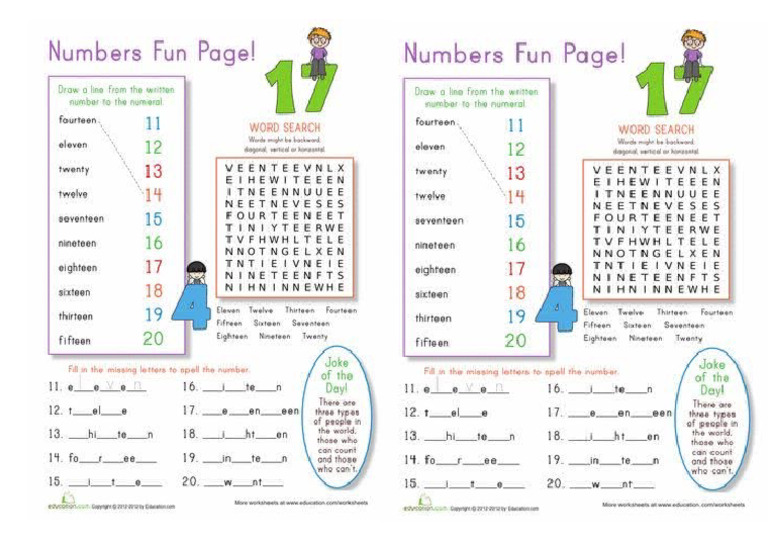 Numeros Del 11 Al 20 | PDF