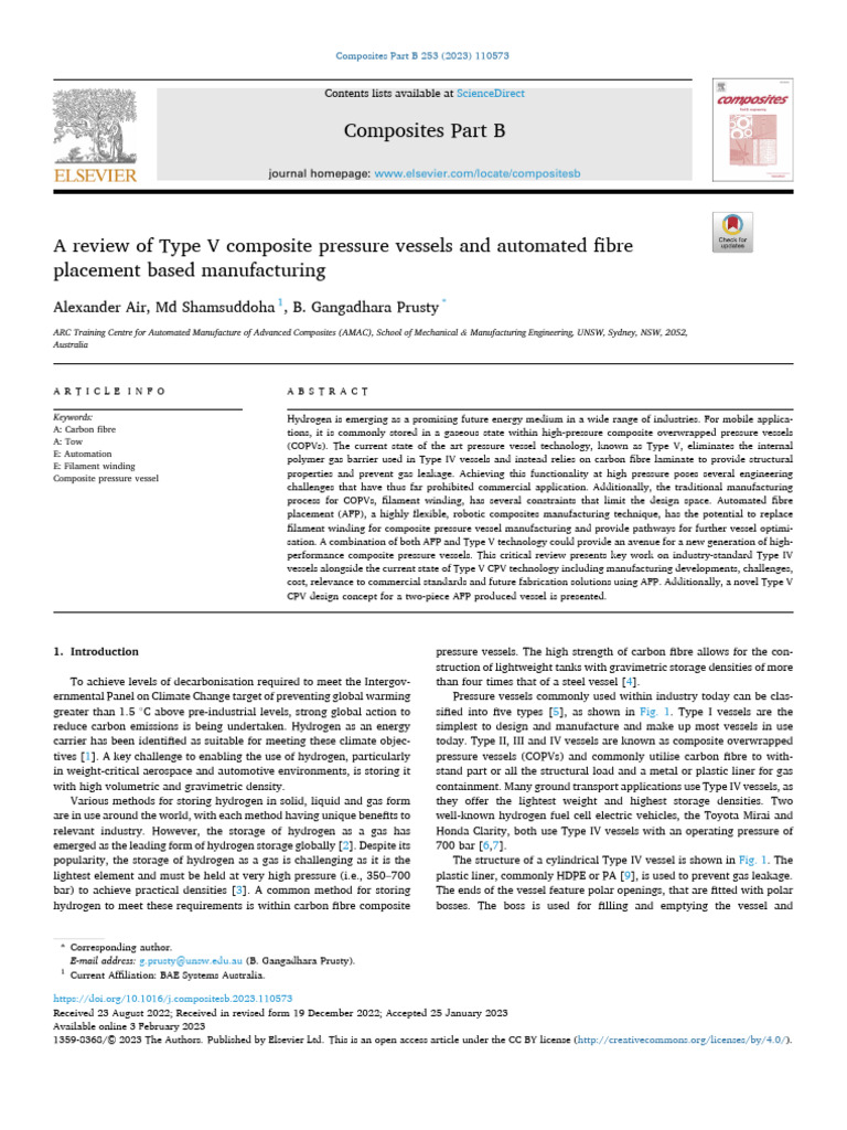 Type V Composite Pressure Vessels Review | PDF | Composite Material ...