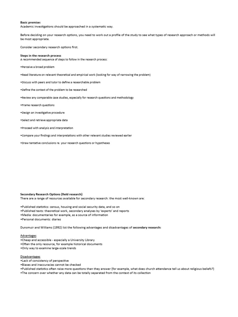 Systematic Approach to Research Methods | PDF