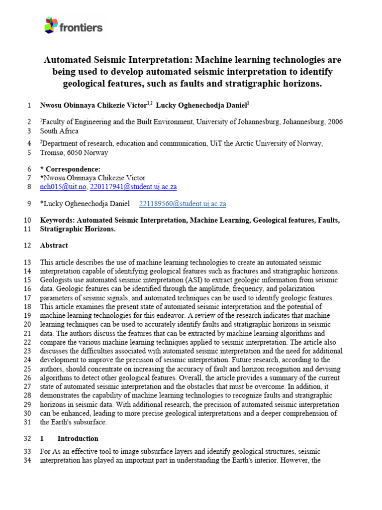 Automated Seismic Interpretation | PDF | Reflection Seismology ...