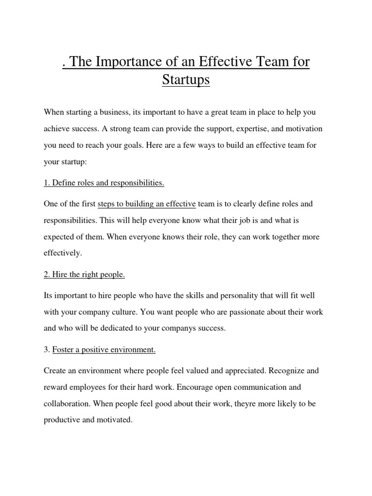Chapter 6 Team Building For Startup Pdf Customer Satisfaction Job