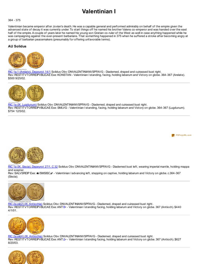 Valentinian I | PDF | Roman Empire | Roman Emperors