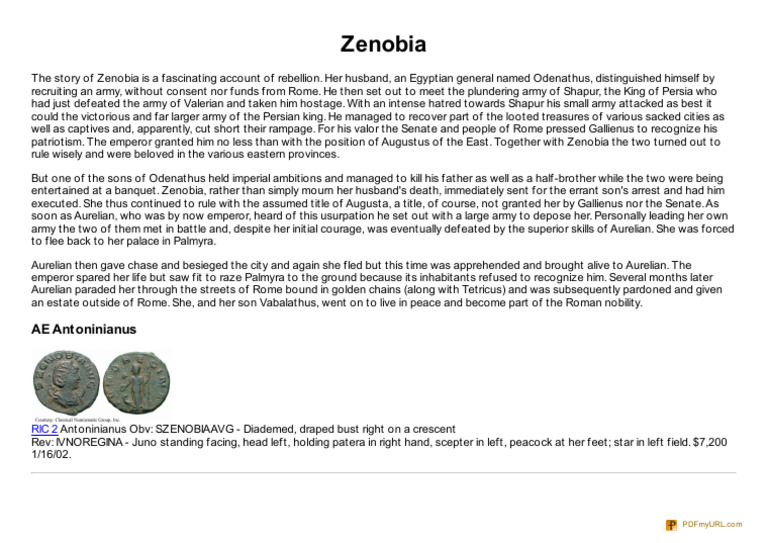Zenobia | PDF | Empire | Ancient Europe