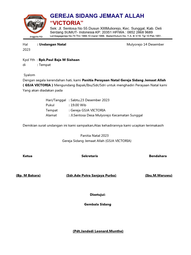 Kops Surat GSJA Victori | PDF