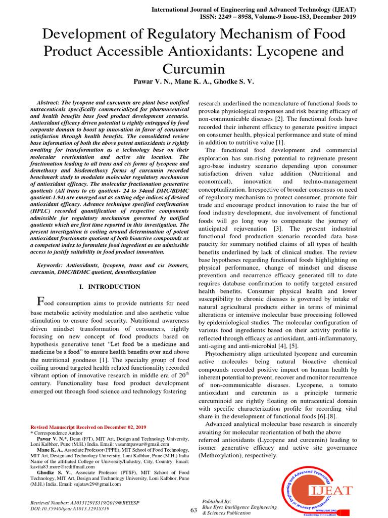 Development of Regulatory Mechanism of Food Product Accessible ...