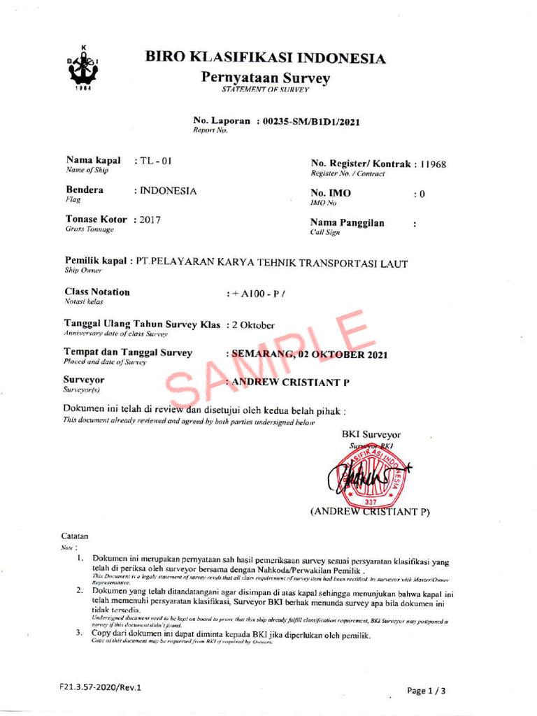Sample - BKI Survey Report | PDF
