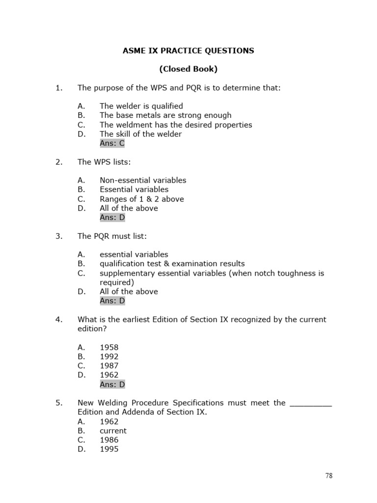 ASME IX Welder Qualification Practice | PDF