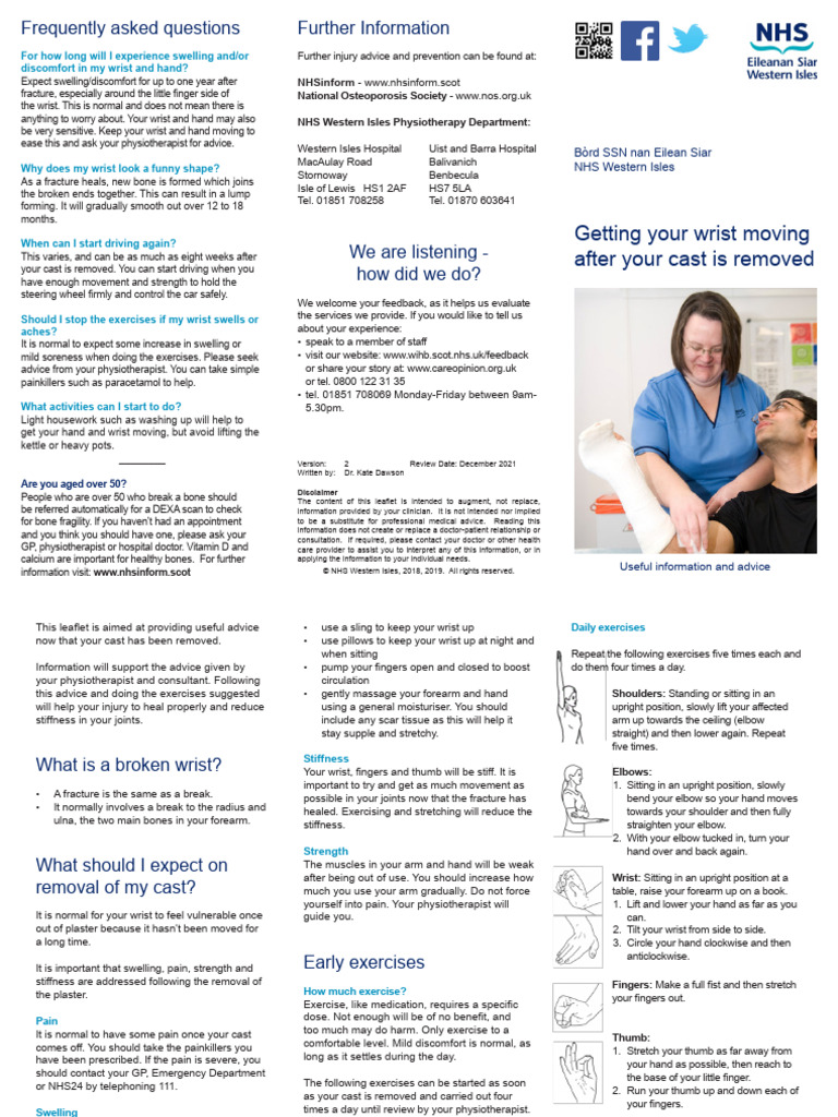 Getting Your Wrist Moving After Your Cast Is Removed 1 1 | PDF | Elbow ...