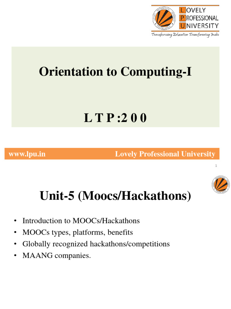 Unit-5 Part 2 | PDF | Massive Open Online Course | Information Technology