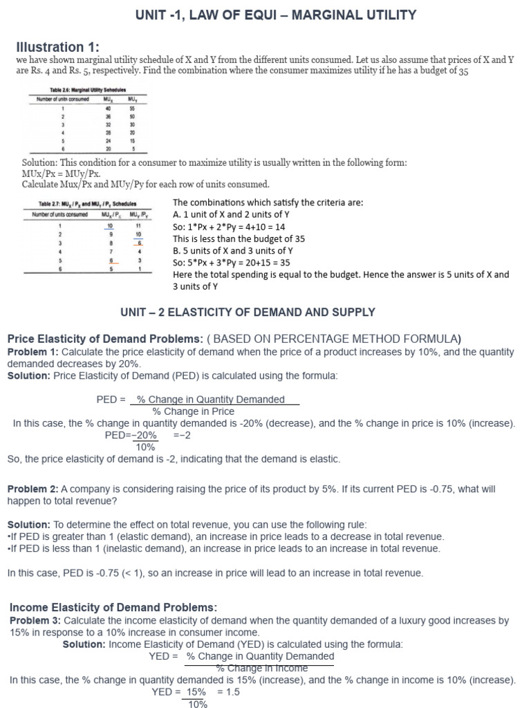 Numericals With Illustrations | PDF | Price Elasticity Of Demand | Demand