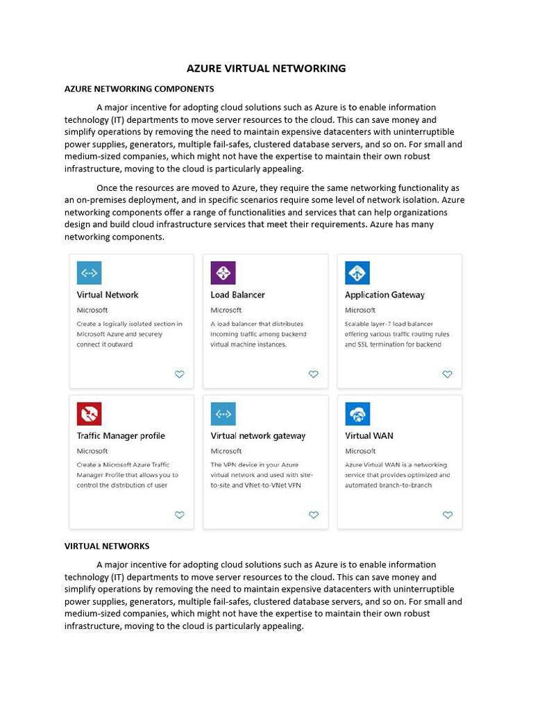 Azure Virtual Network | PDF | Ip Address | Computer Network