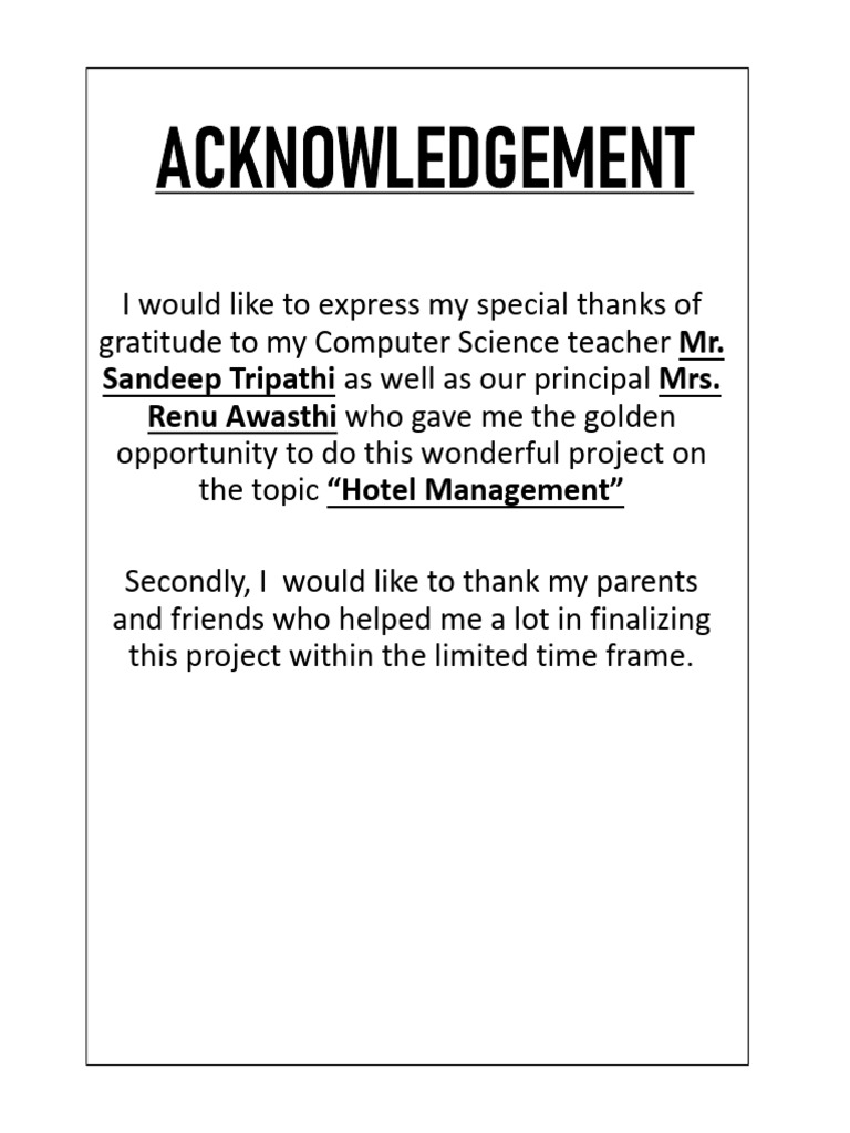 Hotel Management Class 12 (Computer Sience) | PDF