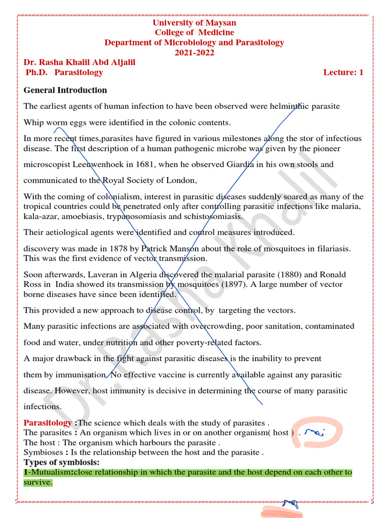 General Introduction | PDF | Parasitism | Infection