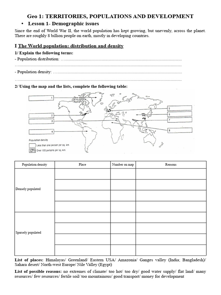 Geo1 Demographic Issues 1 | PDF | World Population | Earth Sciences