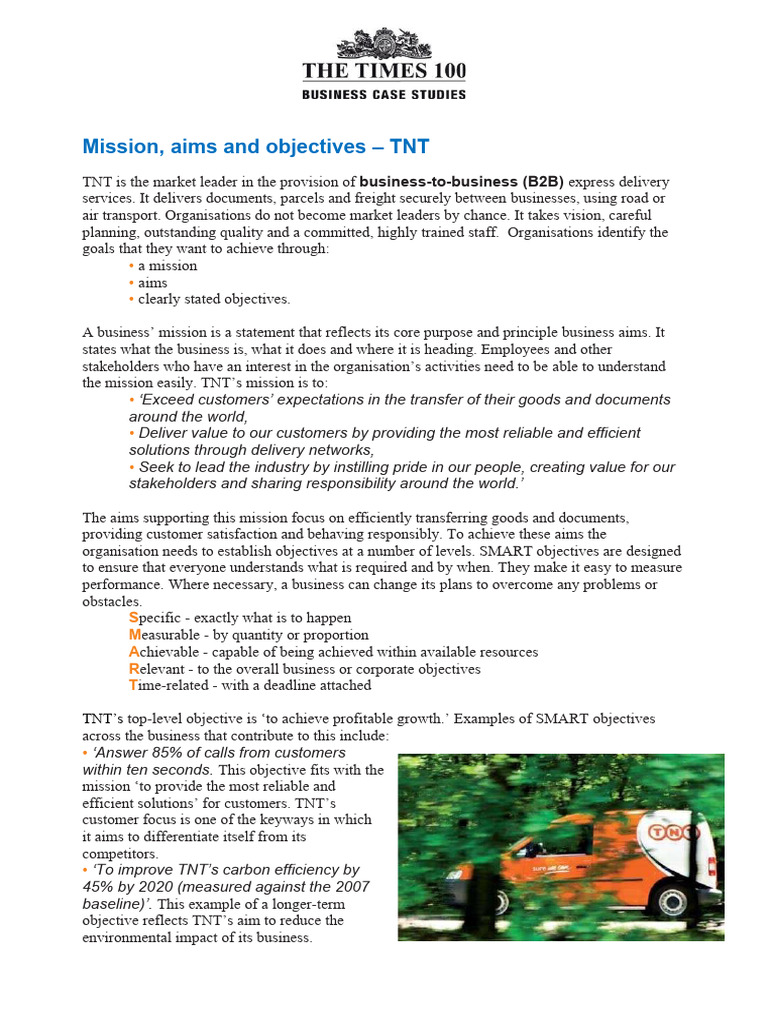 Mission Aims and Objectives TNT | PDF | Goal | Leadership
