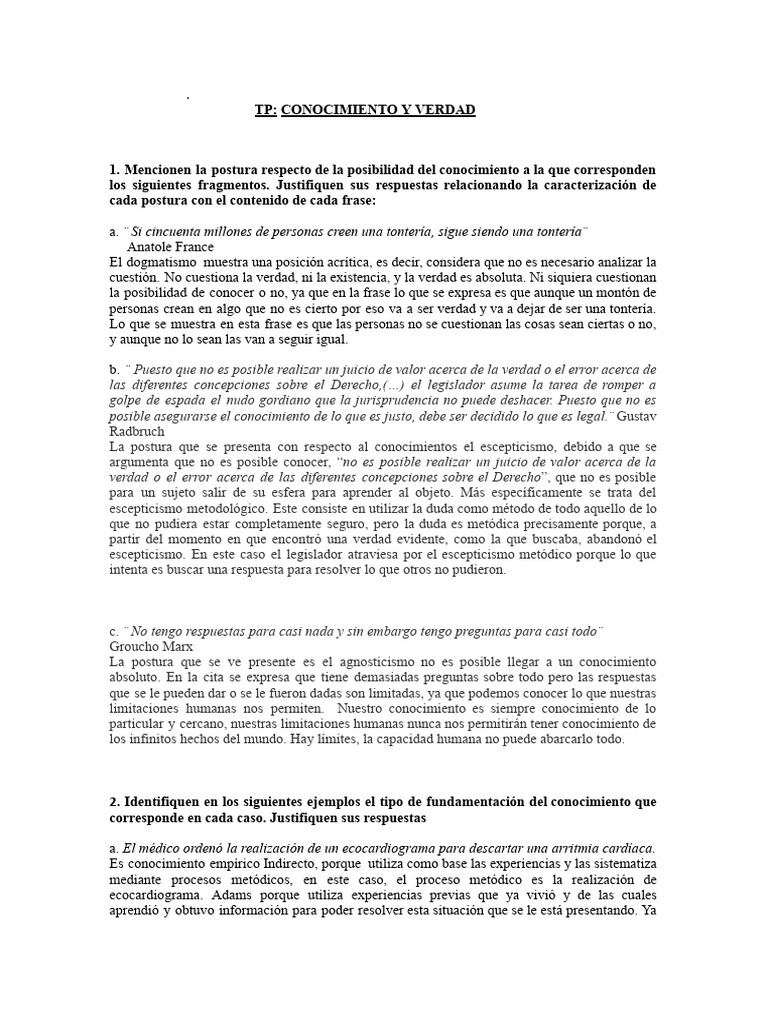 CONOCIMIENTO Y VERDAD | PDF | Verdad | Conocimiento