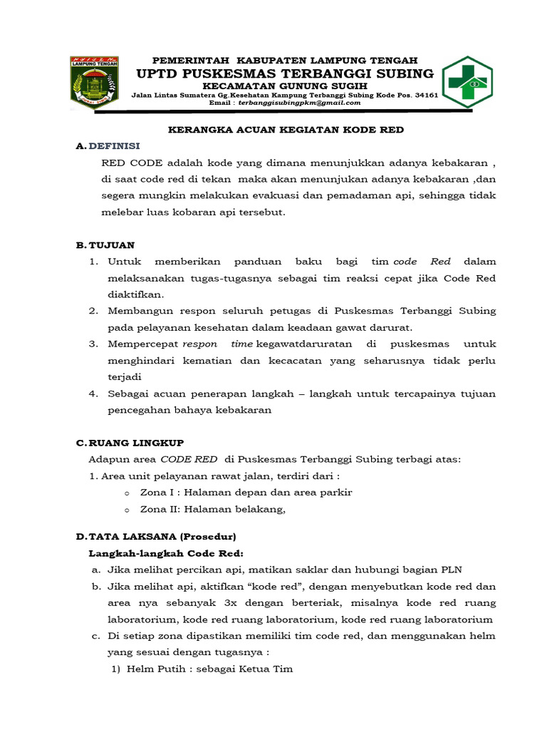 KAK Kode Darurat Red | PDF