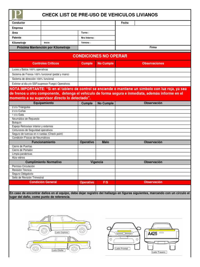 10 Pre-Uso de Vehiculos Livianos | PDF