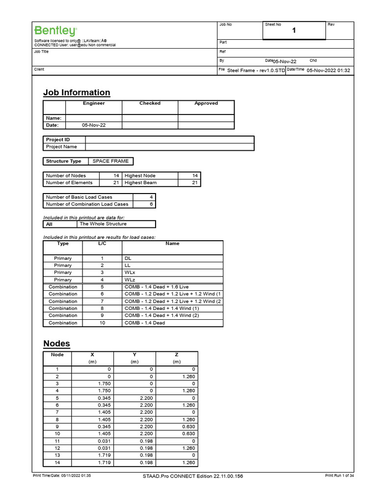 Steel Frame Report | PDF | Civil Engineering