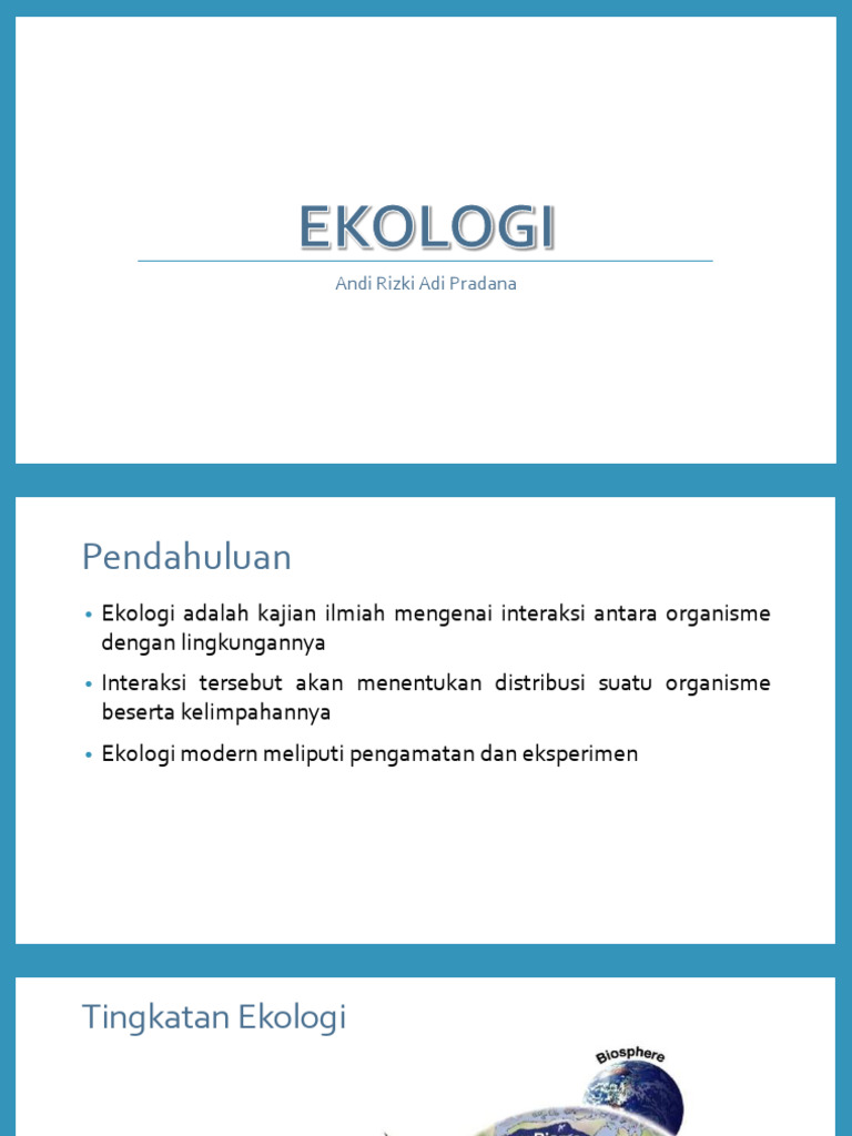 Ekologi | PDF | Sains & Matematika