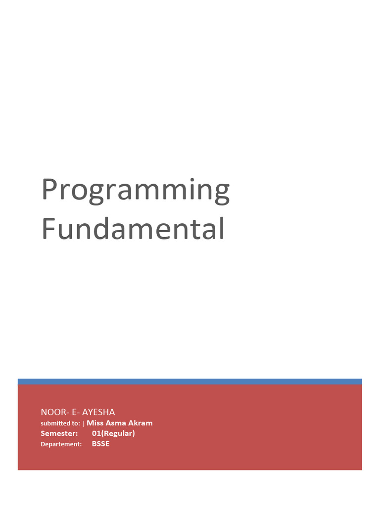 (NOOR E AYESHA) Programming Lab Work | PDF | Computer Programming | Software Engineering