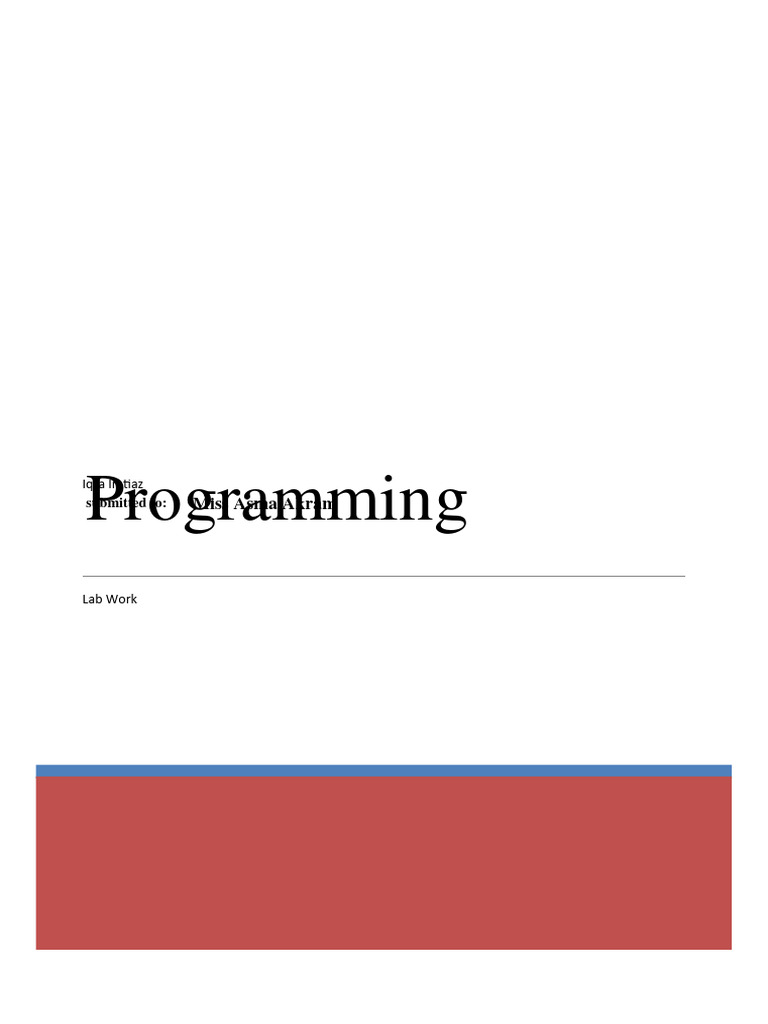 (IQRA IMTIAZ) Programming Lab Work | Download Free PDF | Computer ... (IQRA IMTIAZ) Programming Lab Work | Download Free PDF | Computer ...