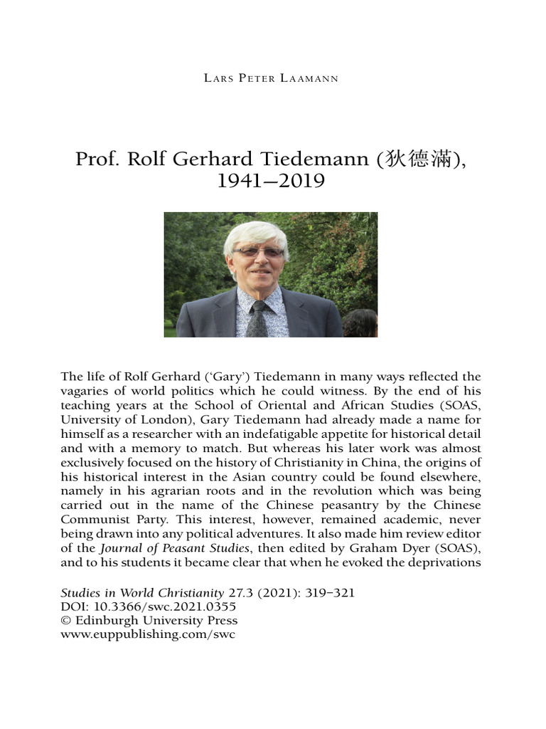 Tiedemann | PDF | China | World Politics