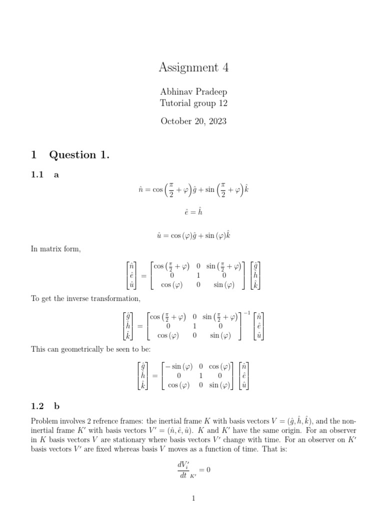 Assignment 4 | PDF | Quadratic Equation | Velocity