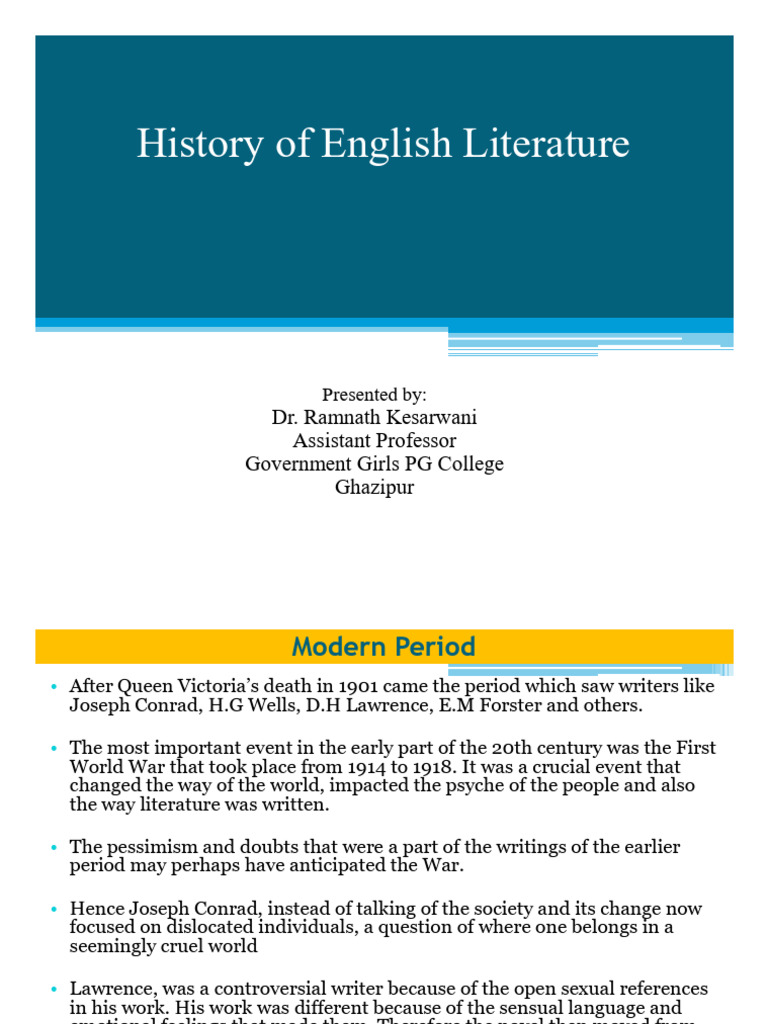 Modern Age Literature | PDF