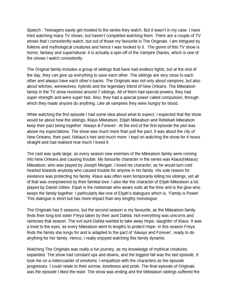English IGCSE Speech PDF