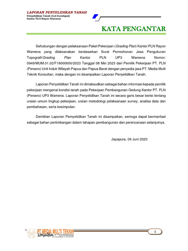 Laporan Soil Investigation | PDF