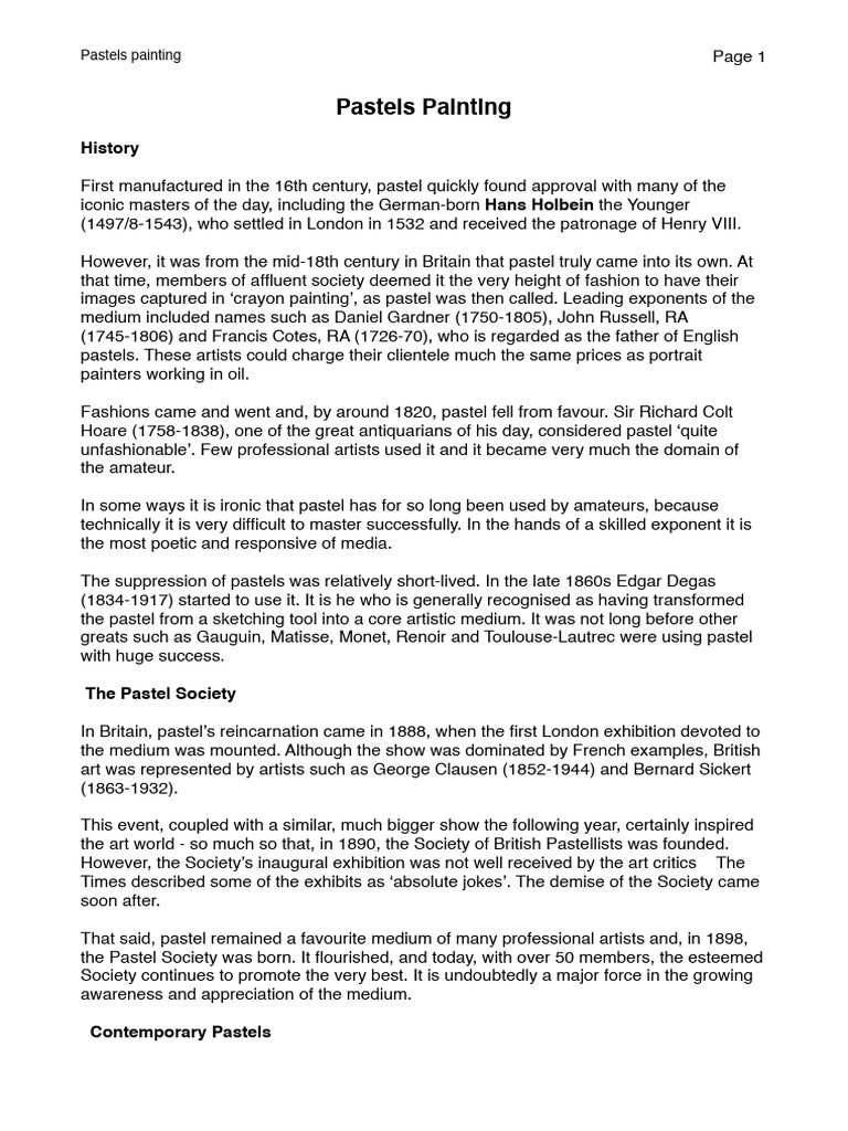 2-Drawing & Painting With Pastels | PDF | Pastel | Drawing