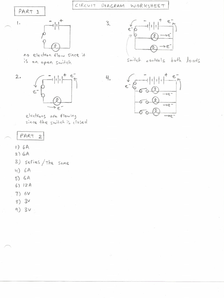 4b.circuit Diagram Worksheet Solutions | PDF