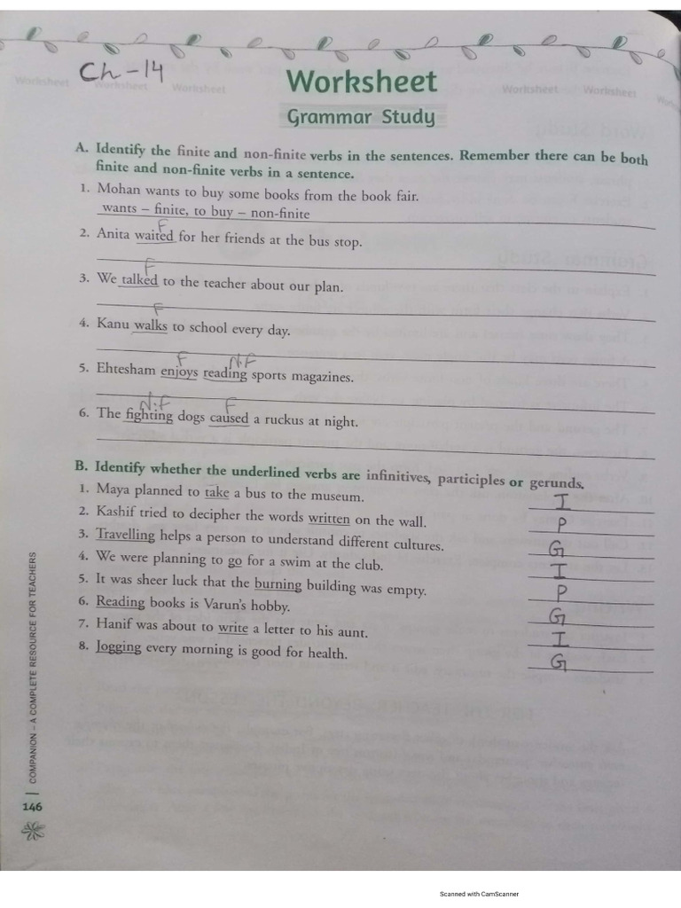 7th English Worksheet Ch-14,16 | PDF