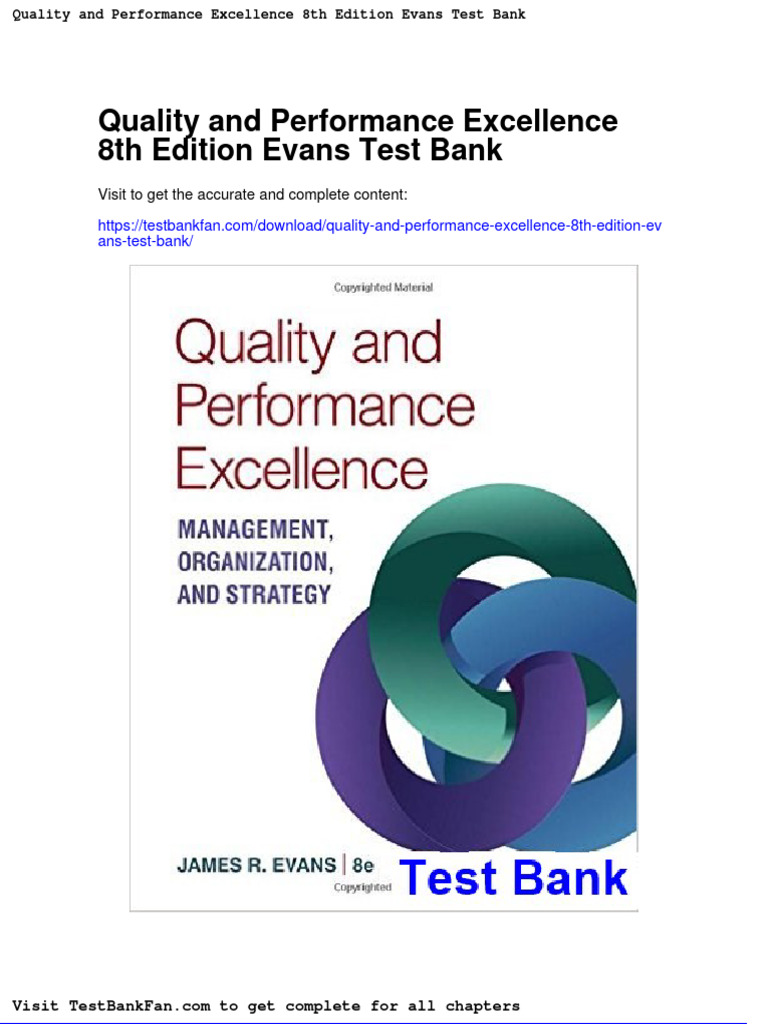 Quality and Performance Excellence 8th Edition Evans Test Bank | PDF ...