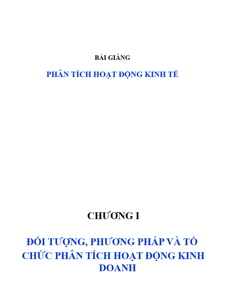 Bai Giang Mon Phan Tich Hoat Dong Kinh Te | PDF