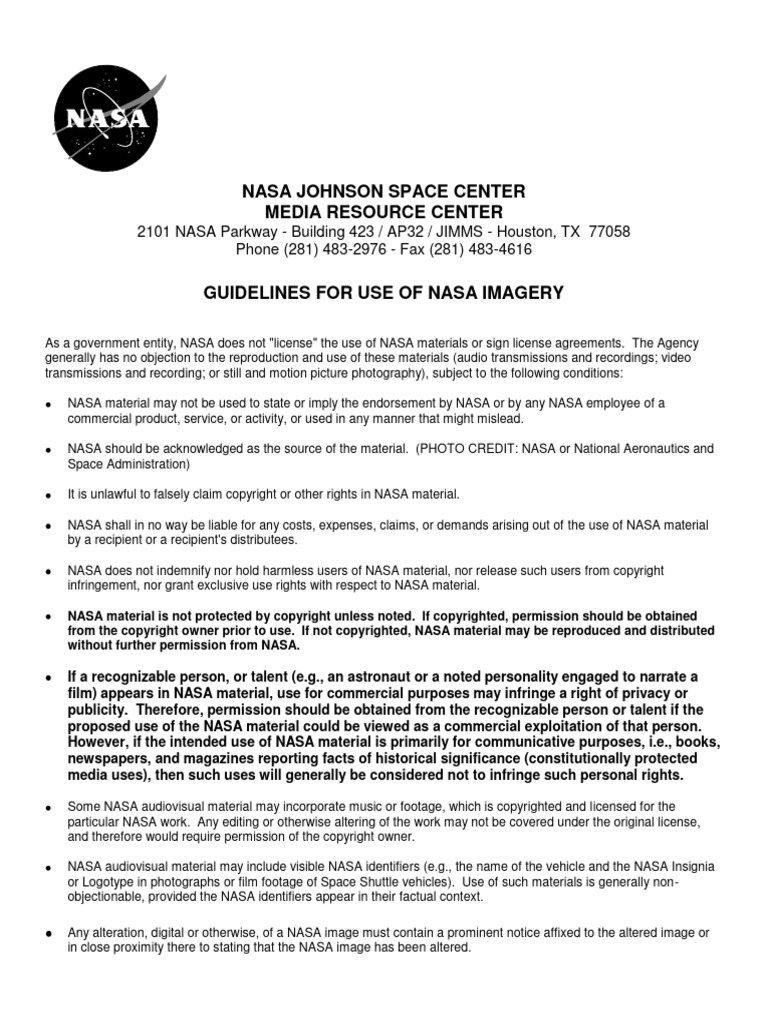 NASA License Agreement | PDF | Copyright | Nasa