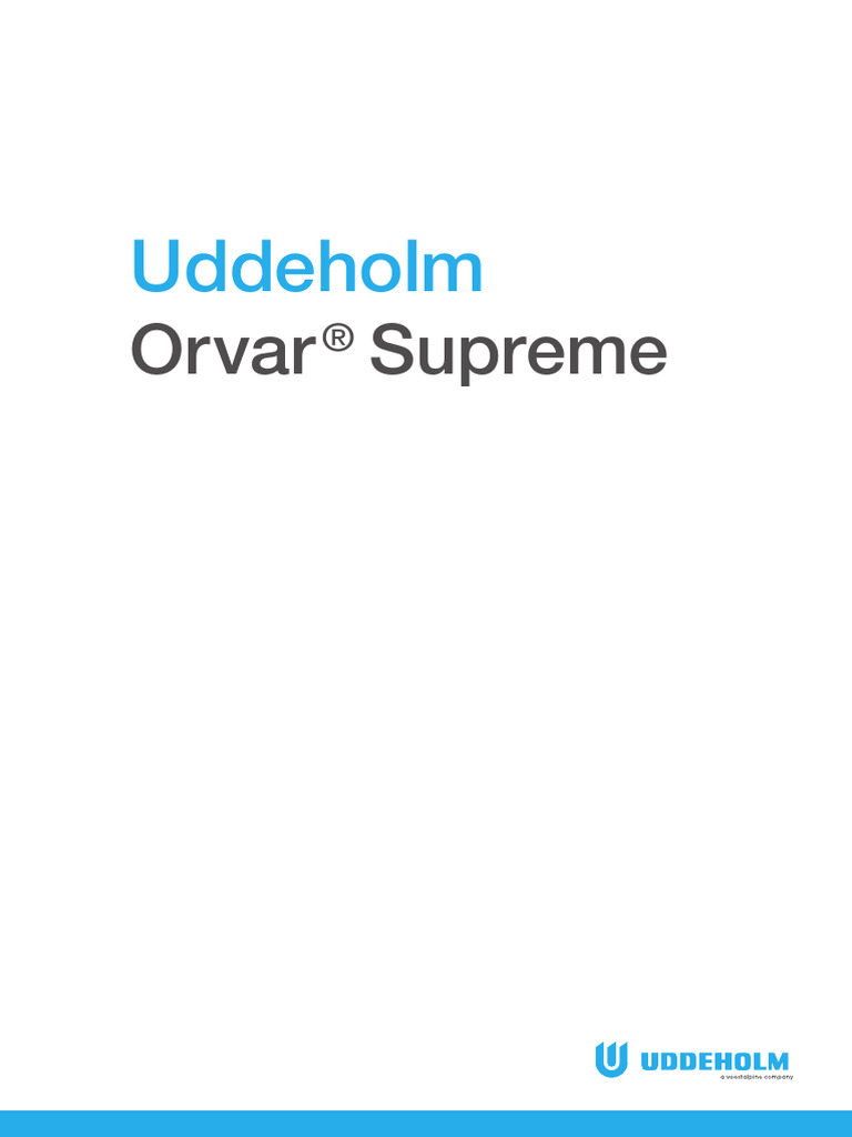 Tech Uddeholm-Orvar-Supreme en | Download Free PDF | Heat Treating | Steel