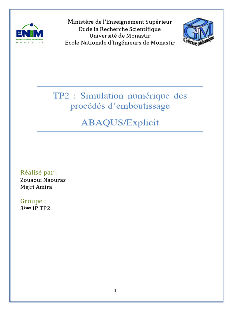 tp2 ABAQUS | PDF