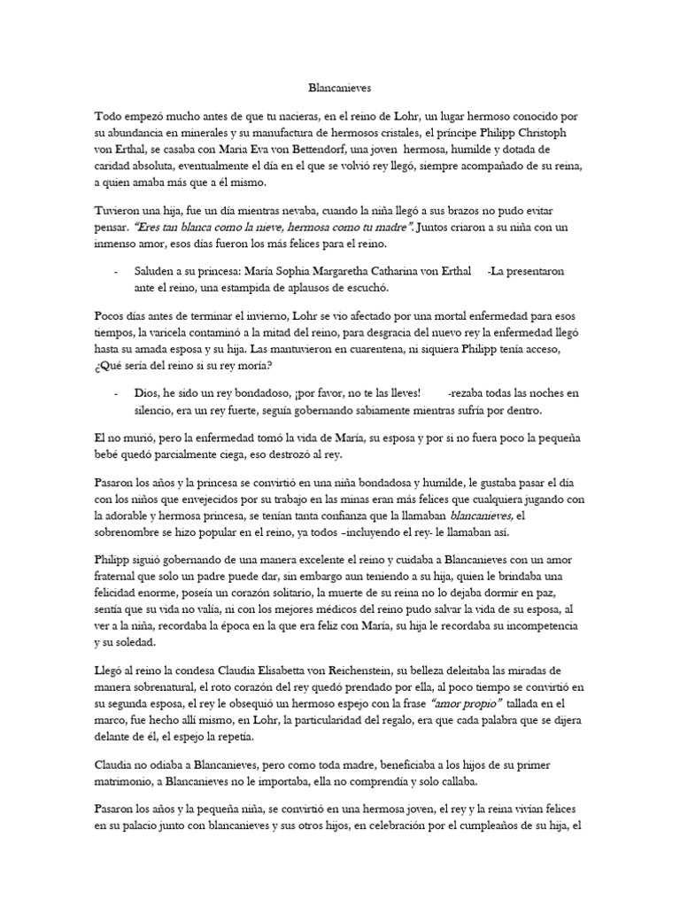 Verdadera Historia de Blanca Nieves | PDF