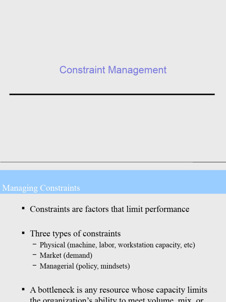 Constraint Management | PDF