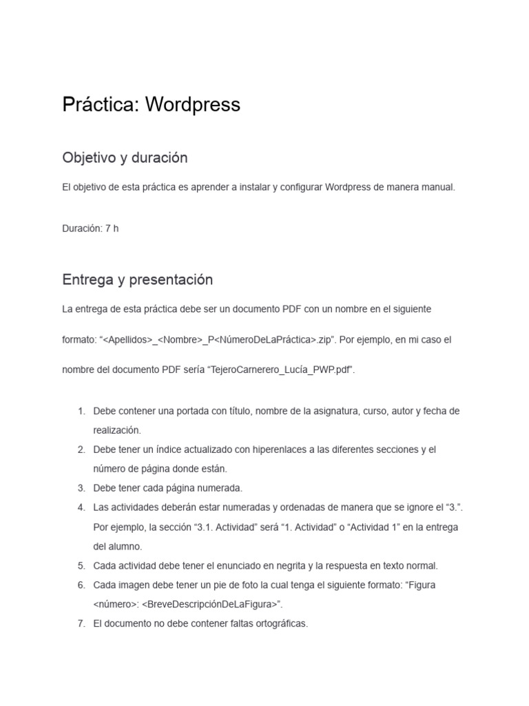 Práctica - Wordpress | PDF | Informática