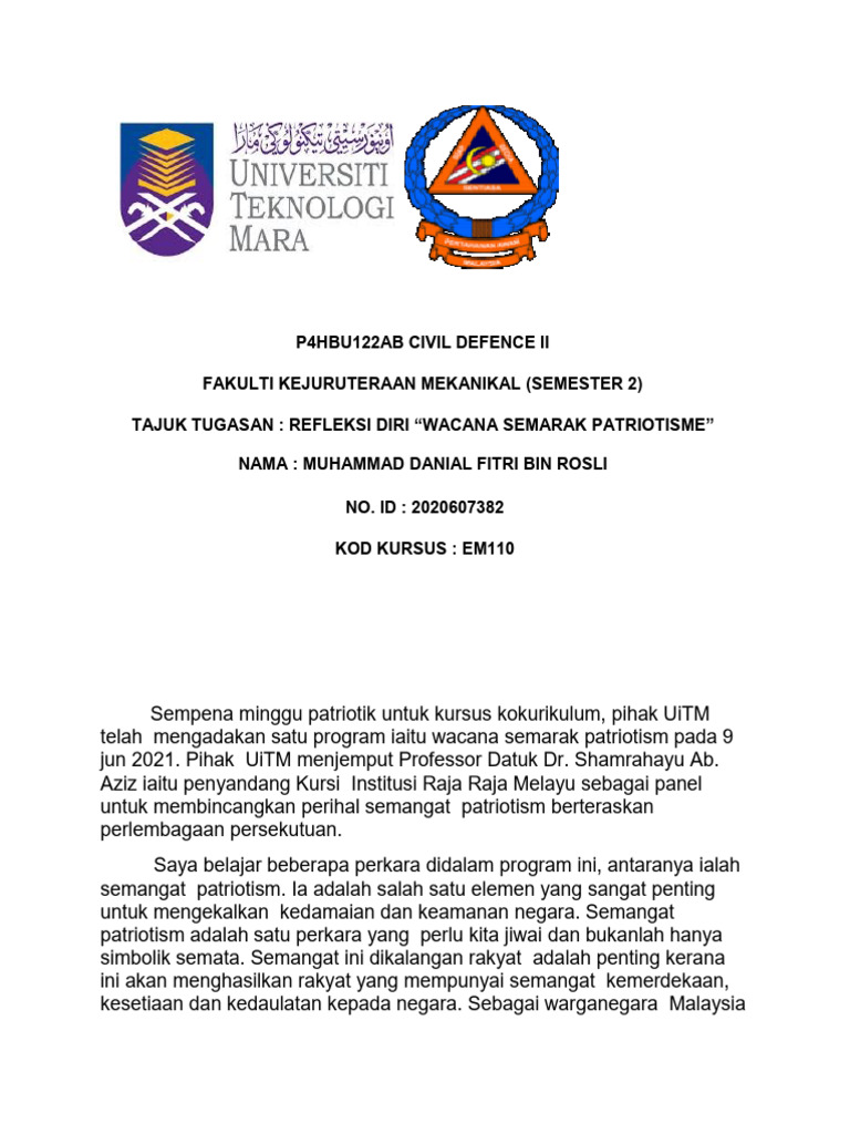 Refleksi Diri Wacana Semarak Patriotik | PDF Refleksi Diri Wacana Semarak Patriotik | PDF