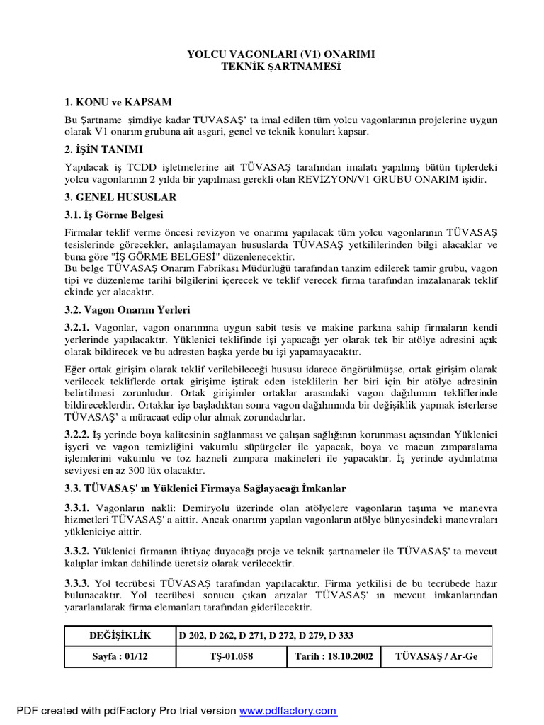 Tüvasaş Vagon Bakım | PDF