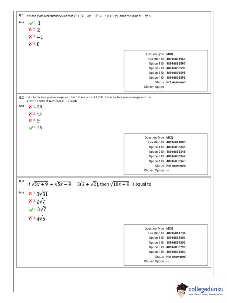 CAT 2023 Question Paper QA Slot 1 | PDF | Elementary Geometry | Mathematics